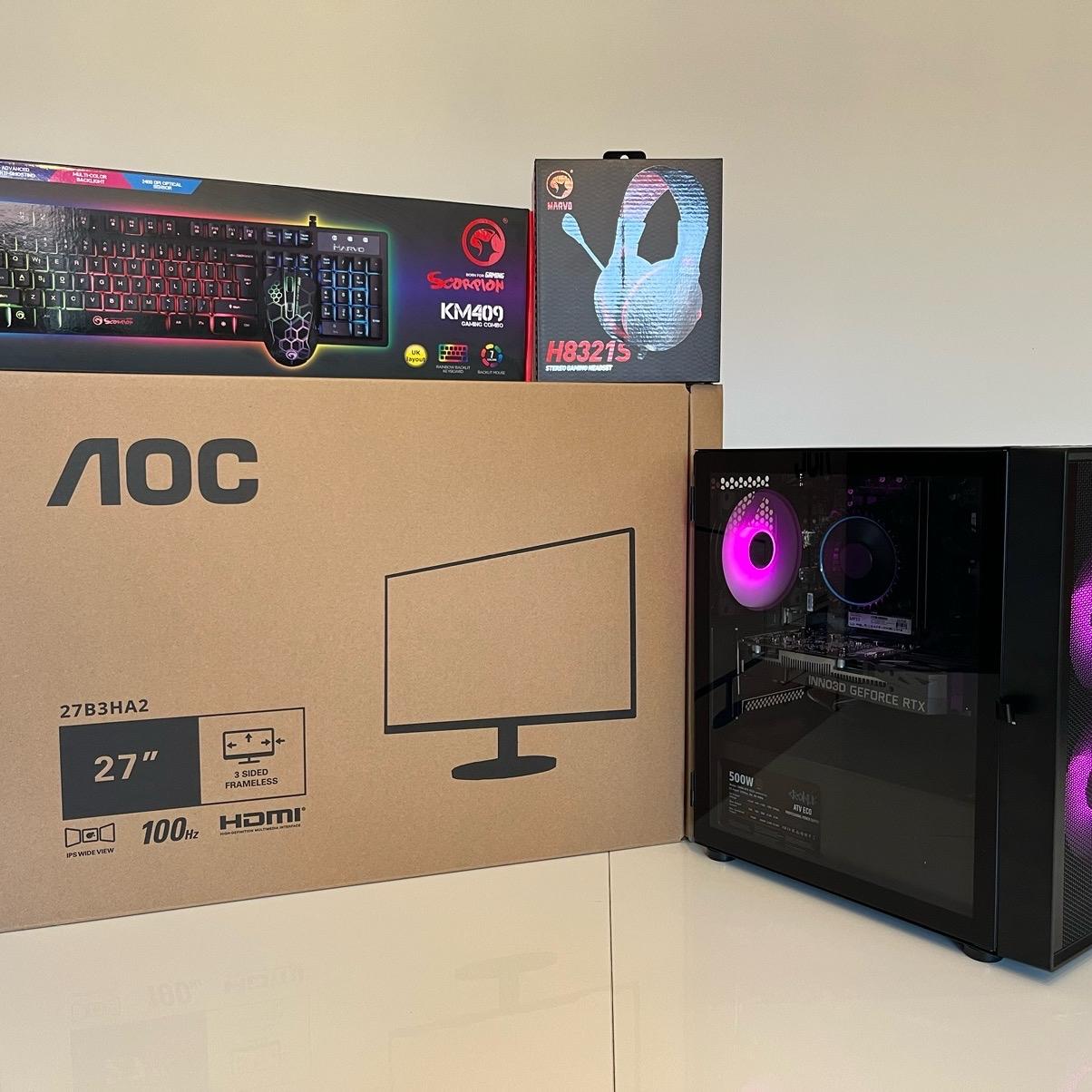 Geek Nation Uk Gaming Bundle Intel I5 RTX 3050 Gaming PC